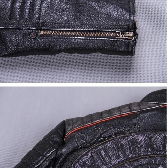 American Customs / Urban Baron Men Skull Leather Jacket | Biker Life