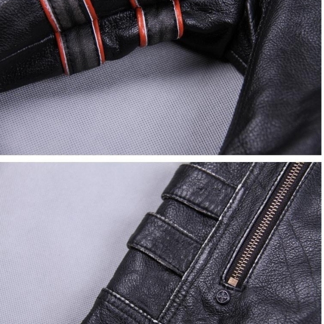 American Customs / Urban Baron Men Skull Leather Jacket | Biker Life