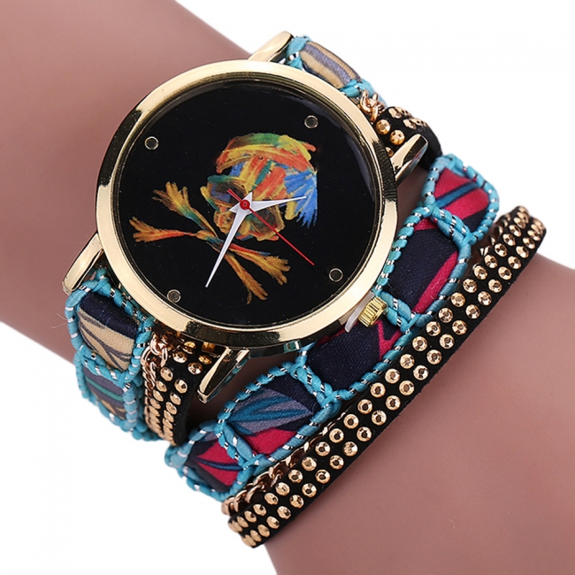 Ladies Abstract Skull Watch / Bracelet Combo | Biker Life